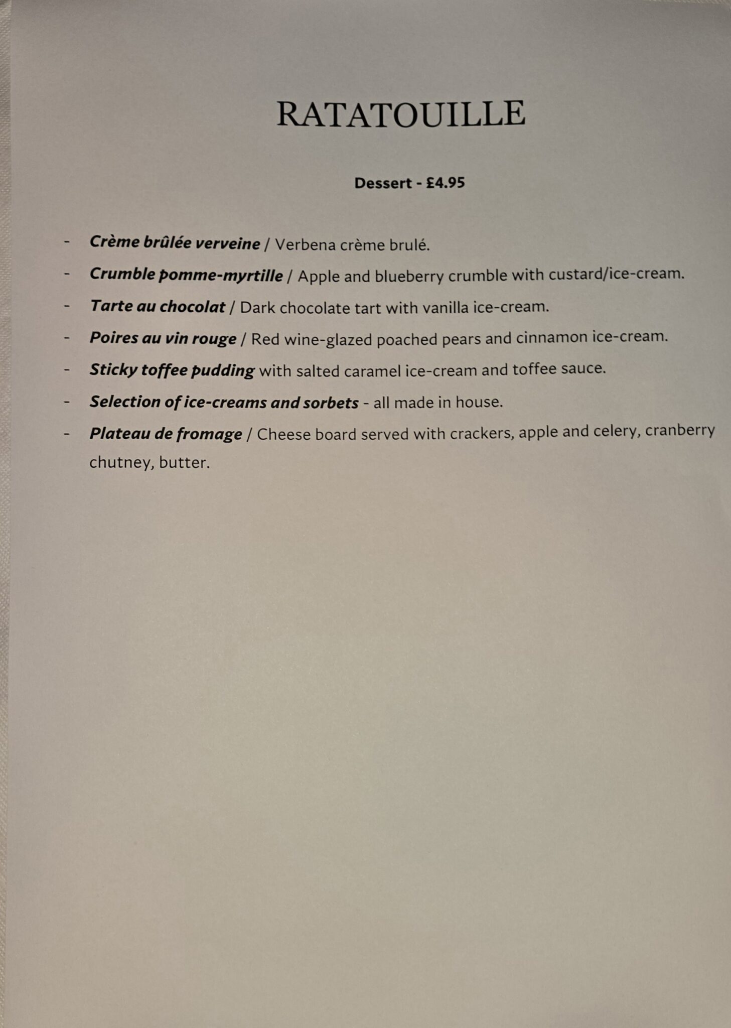 Our Menus – Ratatouille Restaurant