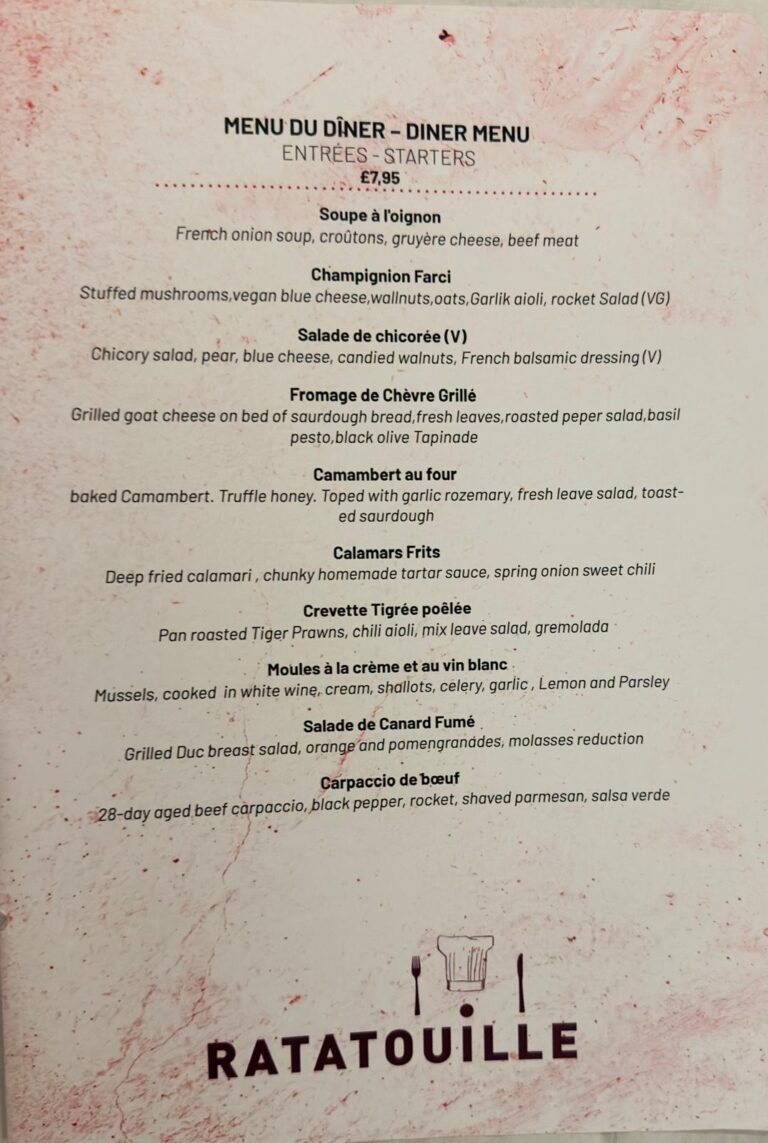 Our Menus – Ratatouille Restaurant